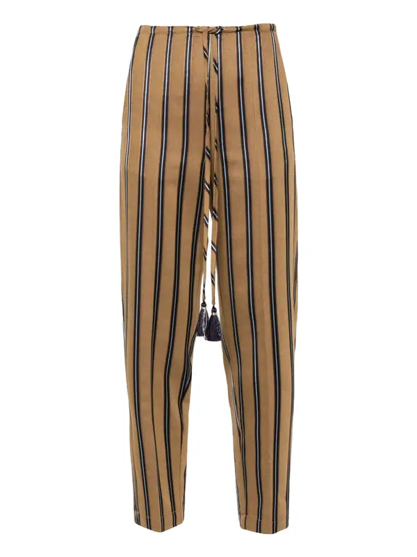 FORTE_FORTE Striped Tapered Trousers - Neutrals