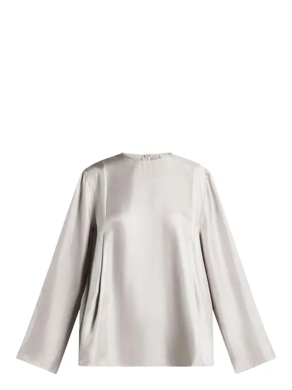 Loulou De Saison Adalyn Silk Blouse - Grey
