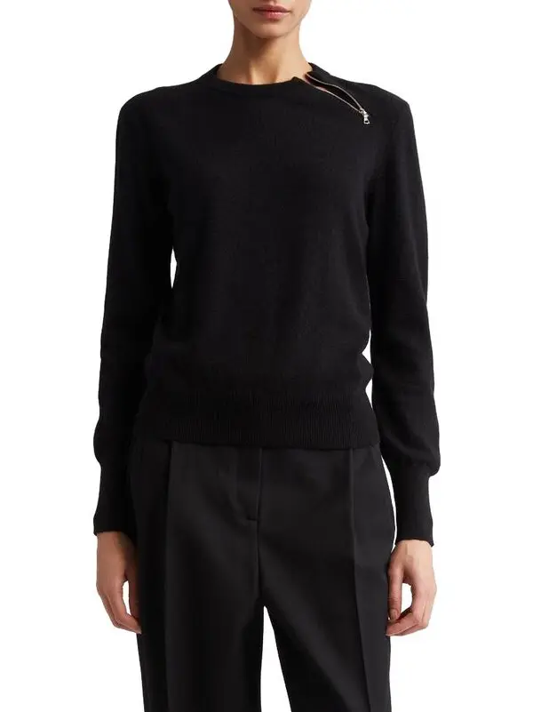 Partow Bea Zip Cashmere Sweater - Black
