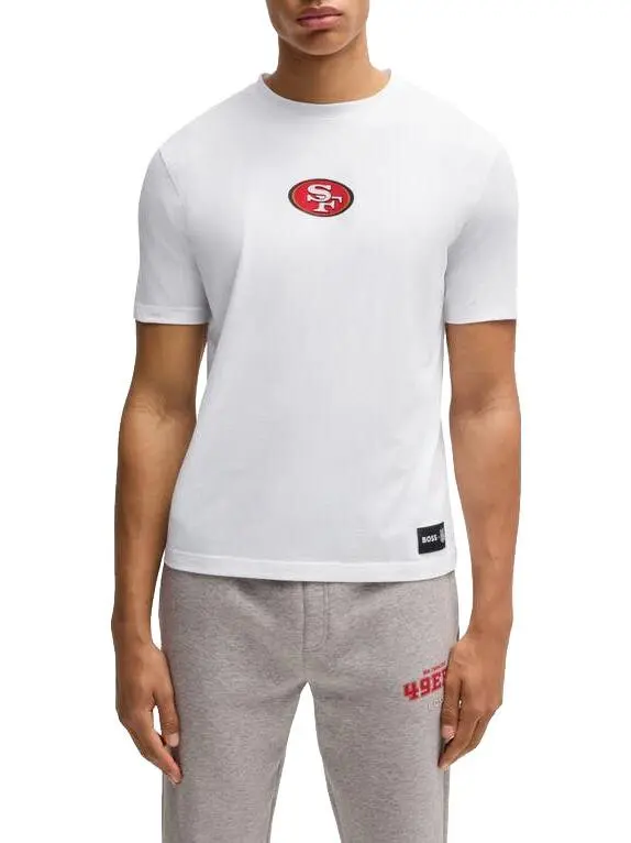BOSS X Nfl Stretch Cotton Graphic T-shirt - Open Wht