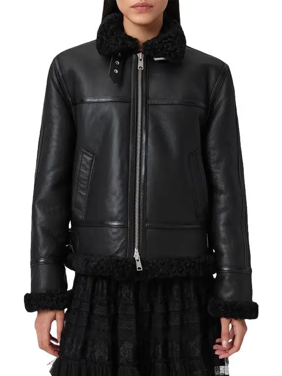 ALLSAINTS Lorel Flying Jacket - Black/black