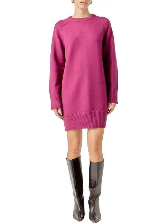English Factory Crew Sweater Dress - Wine