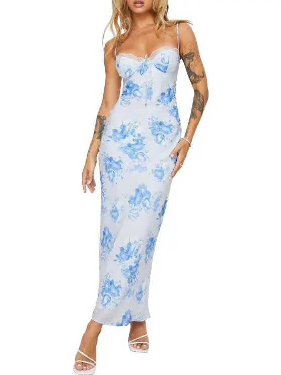 Princess Polly Hamri Floral Maxi Slipdress - White
