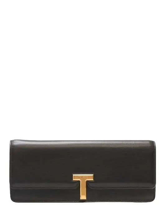 TOM FORD Wallis Calfskin Clutch - Black