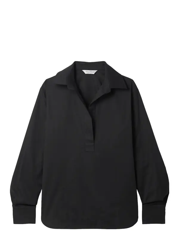 Max Mara Cotton-blend Poplin Shirt - Black