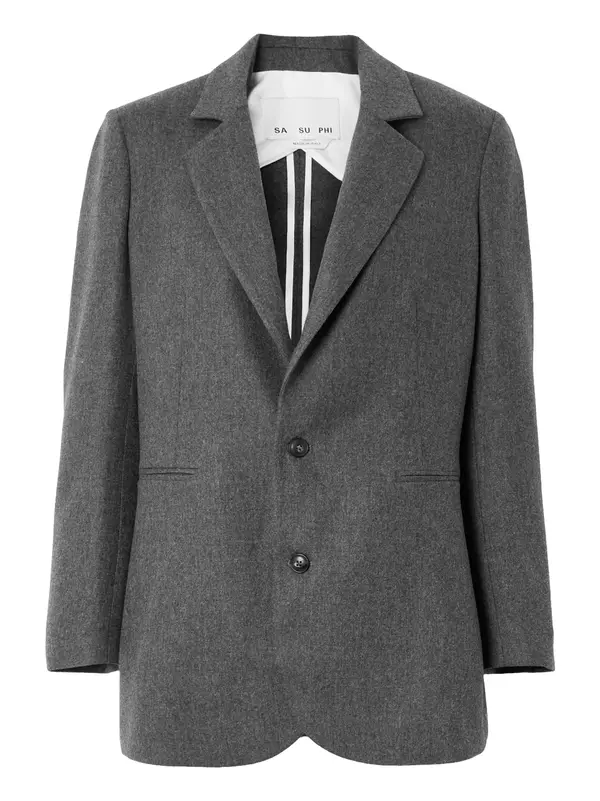 Sasuphi Wool-blend Flannel Blazer - Gray