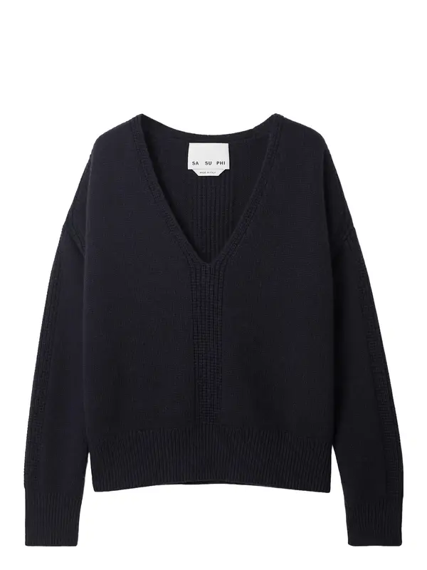 Sasuphi Rasato Merino Wool And Cashmere-blend Sweater - Blue
