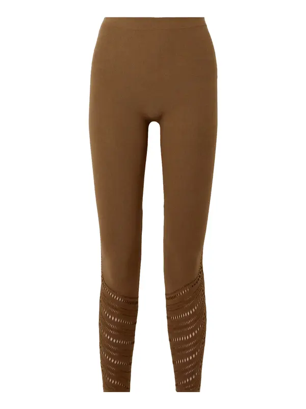 Wolford Perforated Wool-blend Leggings - Brown