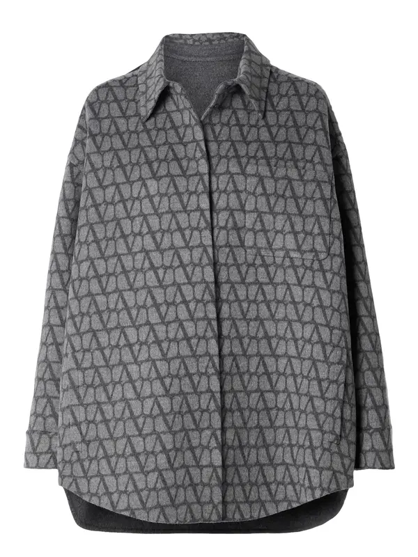 Valentino Garavani Reversible Wool-blend Jacquard Jacket - Gray