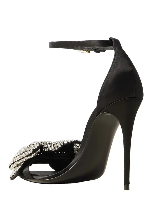 Dolce & Gabbana Crystal-embellished Satin Pumps - Black