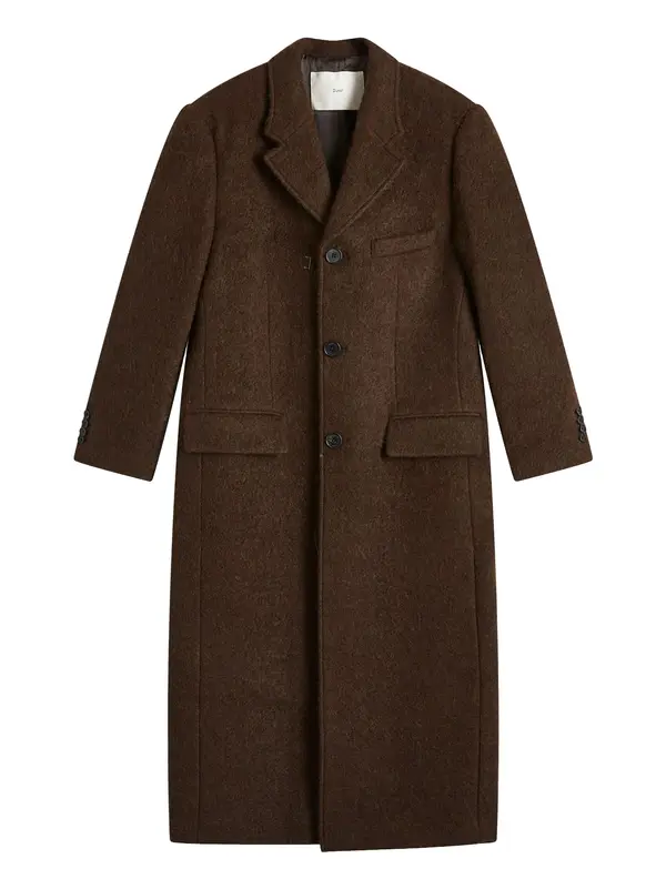 DUNST Wool Blend Overcoat - Brown