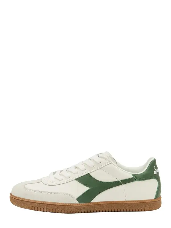 DIADORA Leather Trainer - White/fogliage Green