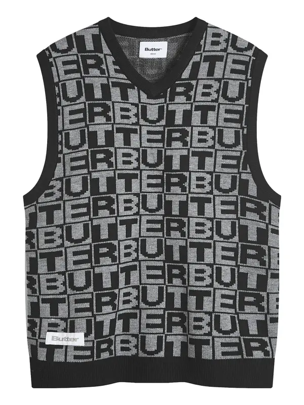 BUTTER GOODS Tiles Knitted Vest - Black
