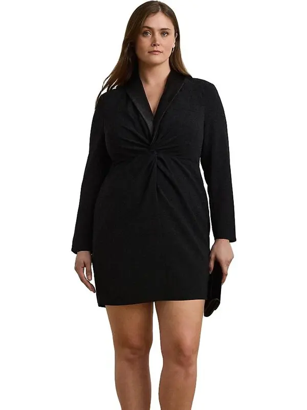 Ralph Lauren Satin-trim Crepe Cocktail Dress - Black