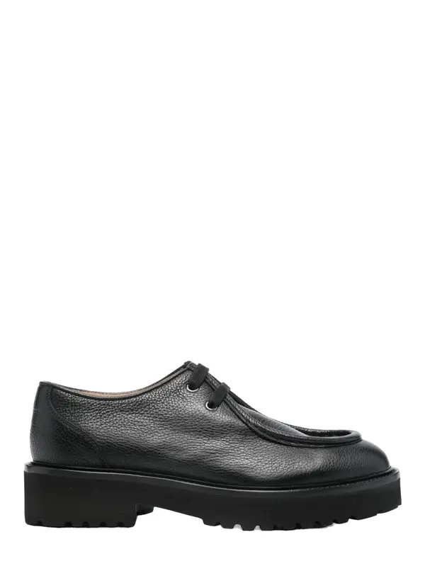 DOUCAL'S Pebbled-texture Leather Loafers - Black