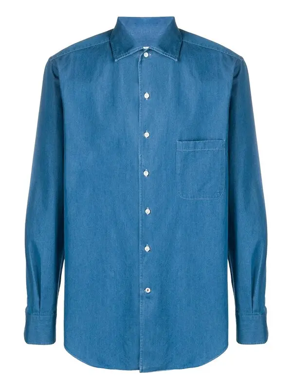 Loro Piana Chest Pocket Chambray Shirt - Blue