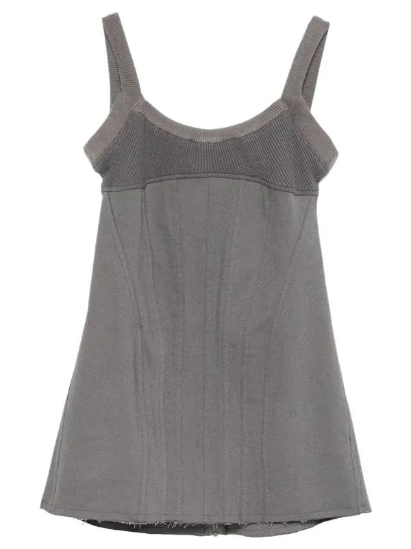 ELENA VELEZ Waffle-knit Corset Mini Dress - Grey