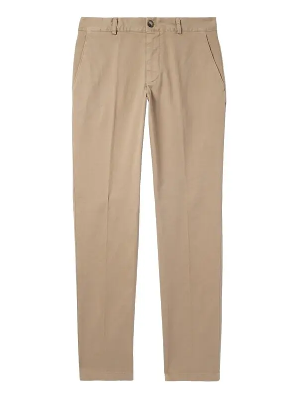 Altea Jagger Tapered Cotton-blend Twill Trousers - Neutrals