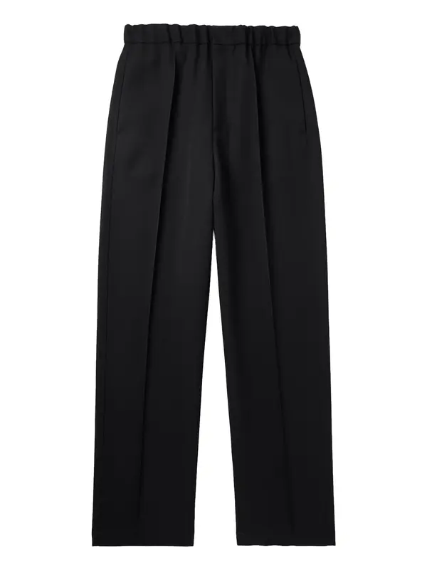 JIL SANDER Wide-leg Wool-twill Trousers - Black