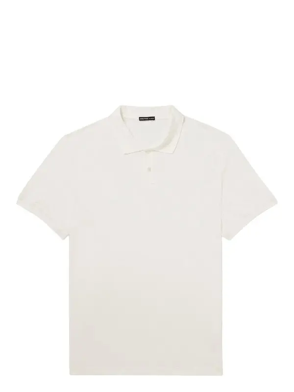 JAMES PERSE Luxe Lotus Cotton-jersey Polo Shirt - Neutrals