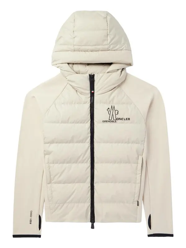 Moncler Logo-print Quilted Hooded Down Jacket - Neutrals
