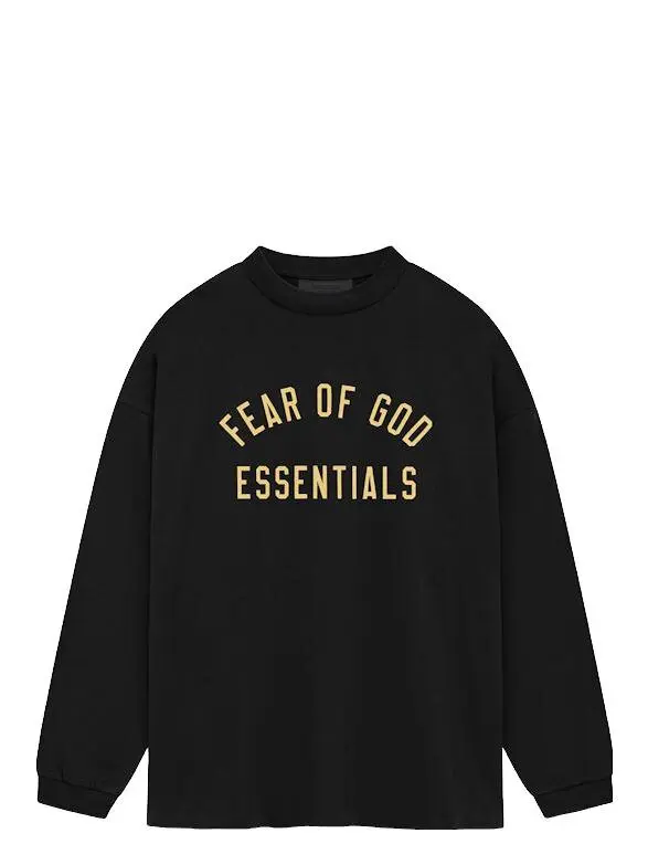Fear Of God Essentials Jersey Long Sleeve Tee Shirt - Black