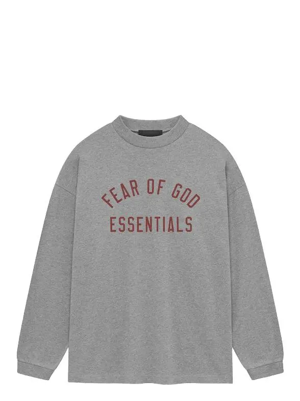 Fear Of God Essentials Jersey Long Sleeve Tee Shirt - Dark Heather
