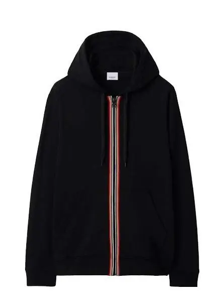 Burberry Hove Stripe Zip Hoodie - Black