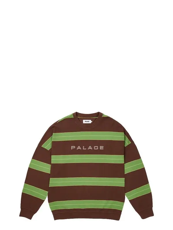 PALACE Relax Stripe Crew - Caked Brown