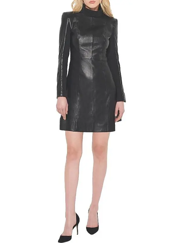 AS By DF The Lbd Upcycled Leather Mini Dress - Black