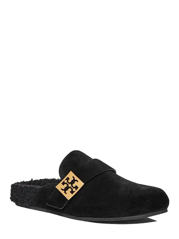 Tory Burch Mellow Shearling Mules - Perfect Black