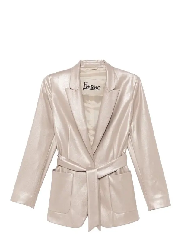 Herno Lamé Blazer - Neutrals