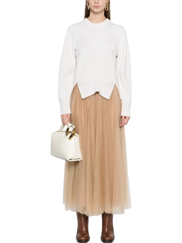 Fabiana Filippi Tulle Midi Skirt - Neutrals