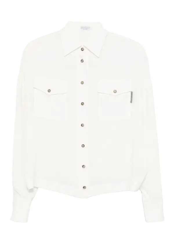 Brunello Cucinelli Silk Shirt - Neutrals
