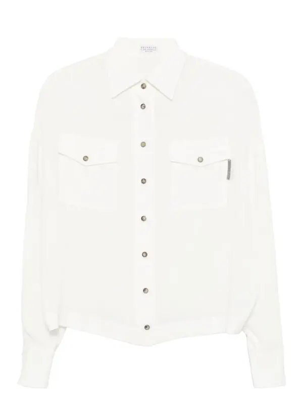 Brunello Cucinelli Silk Shirt - Neutrals