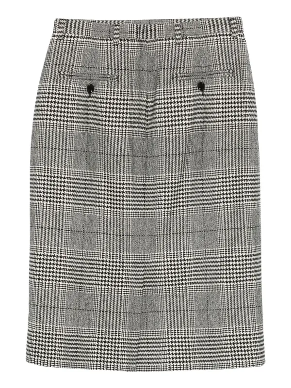 Dolce & Gabbana Glen Plaid-check Midi Skirt - Black