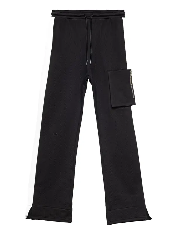 SPENCER BADU Striped Cargo Trousers - Black