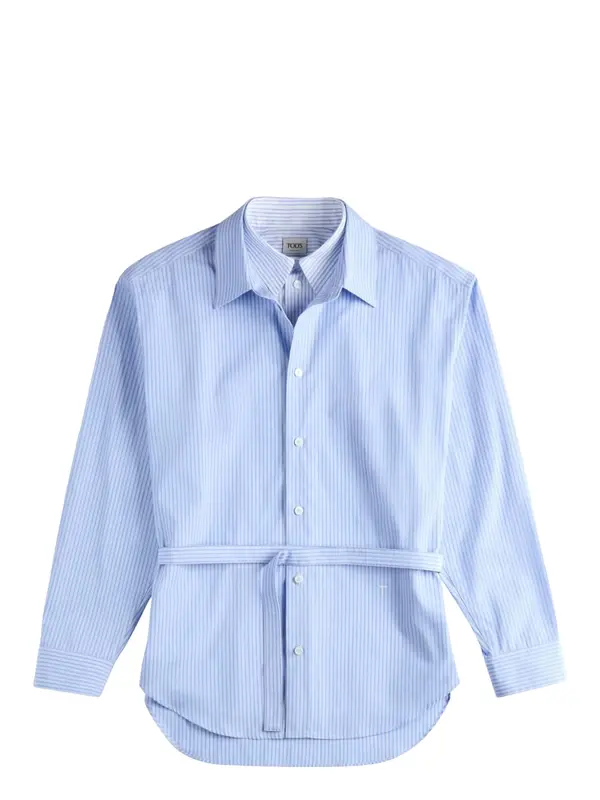TOD'S Double-collar Poplin Shirt - Blue