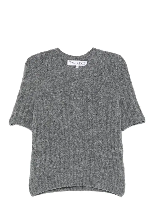 JW Anderson Cable-knit Short-sleeve T-shirt - Grey