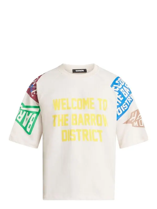 BARROW Slogan-print T-shirt - Neutrals