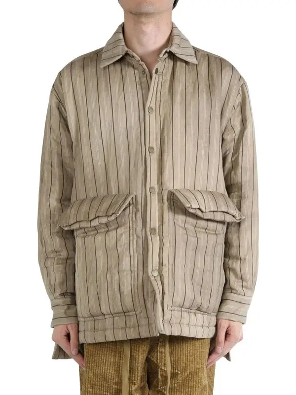 UMA WANG Striped Shirt - Brown