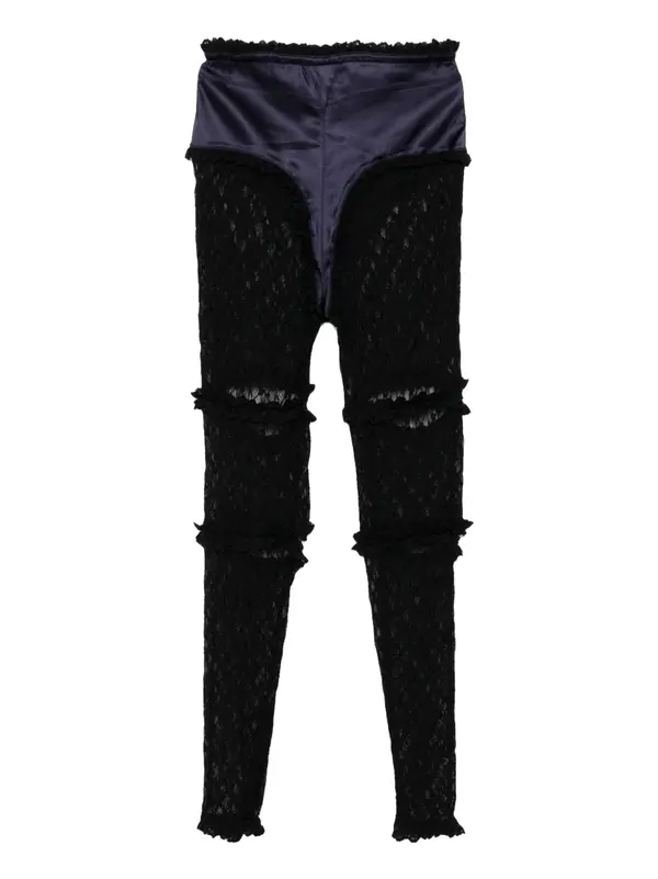PUSHBUTTON Laced Skinny Trousers - Black