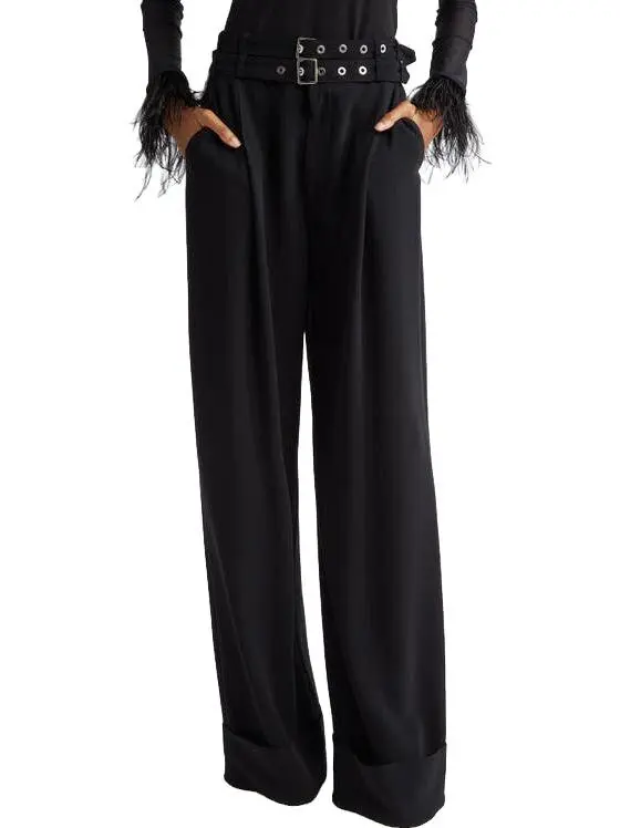 Cinq À Sept Cortina Belted Wide Leg Pants - Black