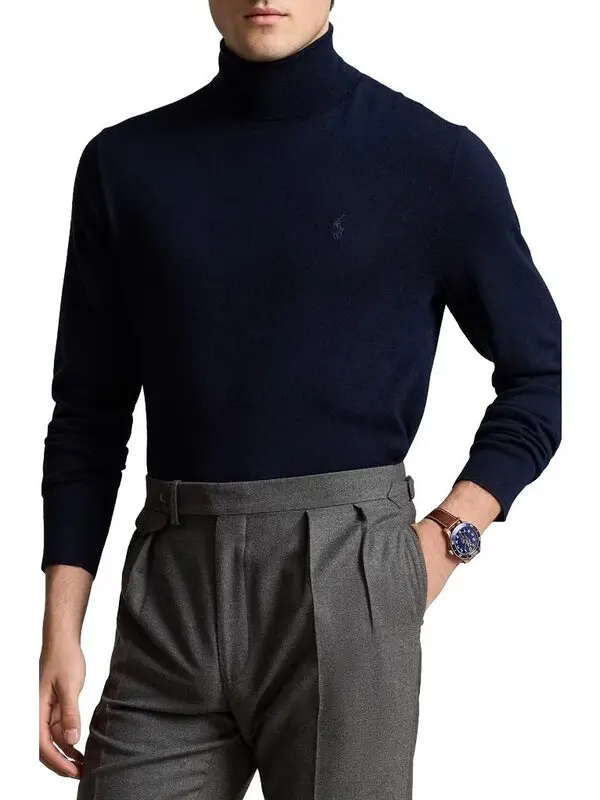 Ralph Lauren Merino Wool Turtleneck Sweater - Hunter Navy