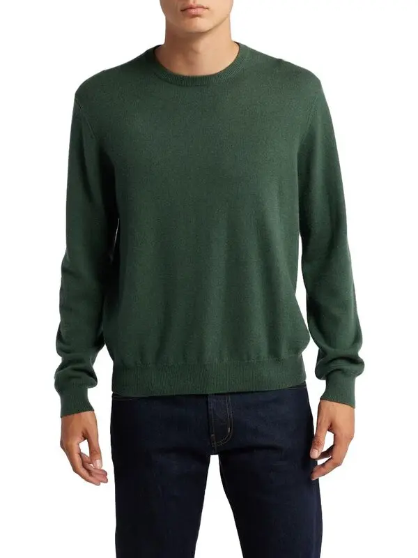 Lorenzo Uomo Merino Wool And Cashmere Crewneck Sweater - Kale