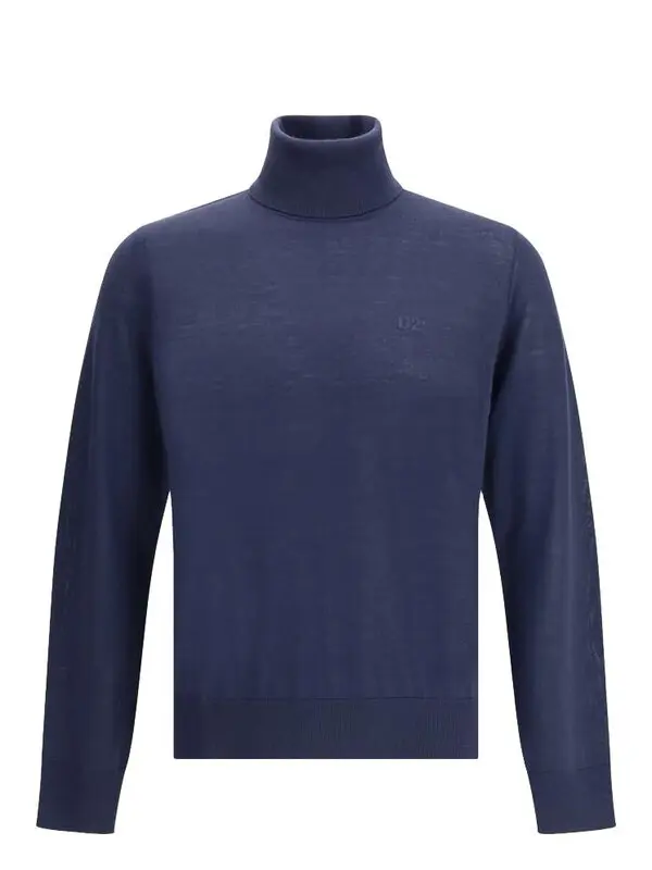 Dsquared2 Virgin Wool Turtleneck Sweater - Blue