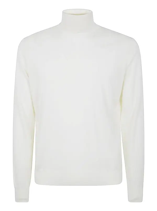 FILIPPO DE LAURENTIIS Long Sleeves Merinos Turtleneck - White