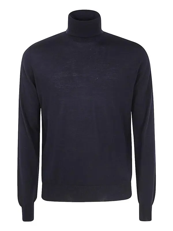 FILIPPO DE LAURENTIIS Long Sleeves Merinos Turtleneck - Blue
