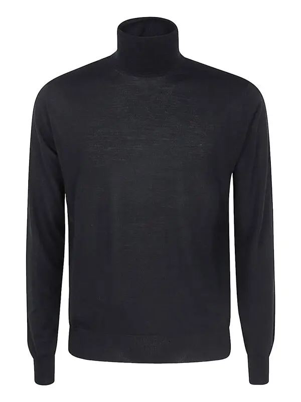 FILIPPO DE LAURENTIIS Long Sleeves Merinos Turtleneck - Black