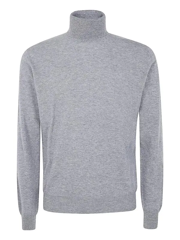 FILIPPO DE LAURENTIIS Long Sleeves Cashmere Wool Turtleneck - Grey